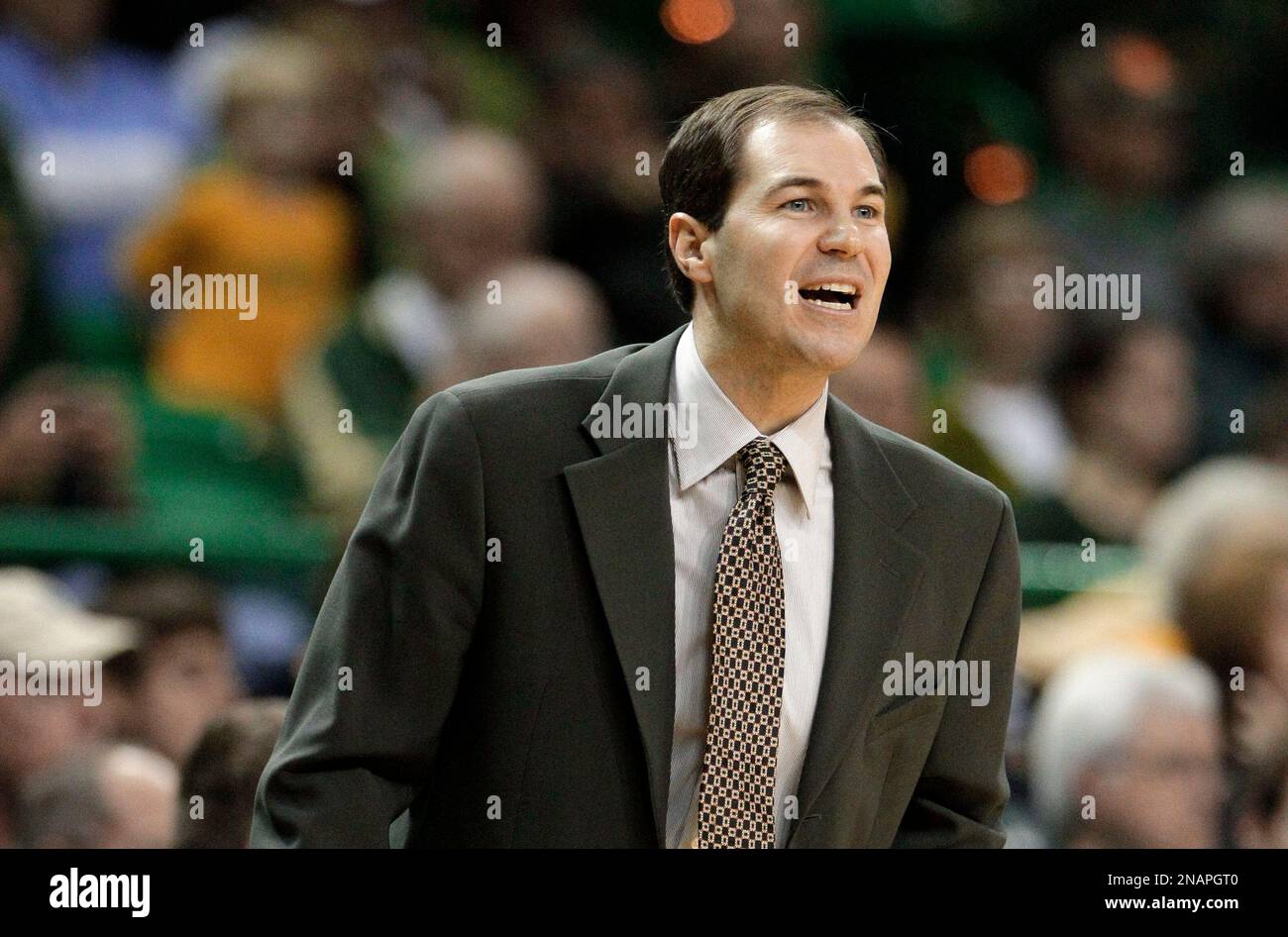 Baylor head coach Scott Drew during an NCAA college basketball game ...