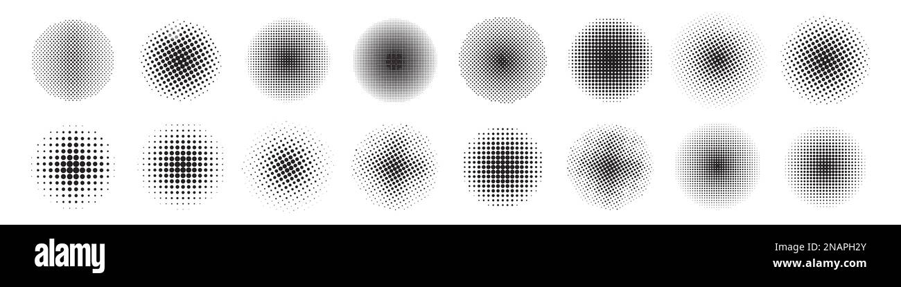 Set of circle abstract halftone. Vector illustration Stock Vector Image ...