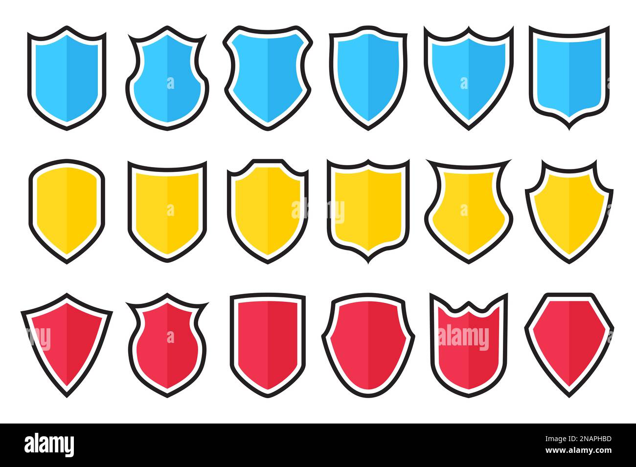 Set of different shield icons in a flat design. Shield icons collection ...