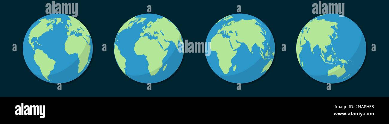 Set of planet earth globe in a flat design Stock Vector Image & Art - Alamy