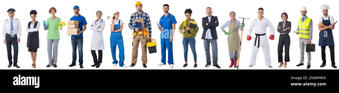 Hr job search concept design elements, full length portraits of group ...