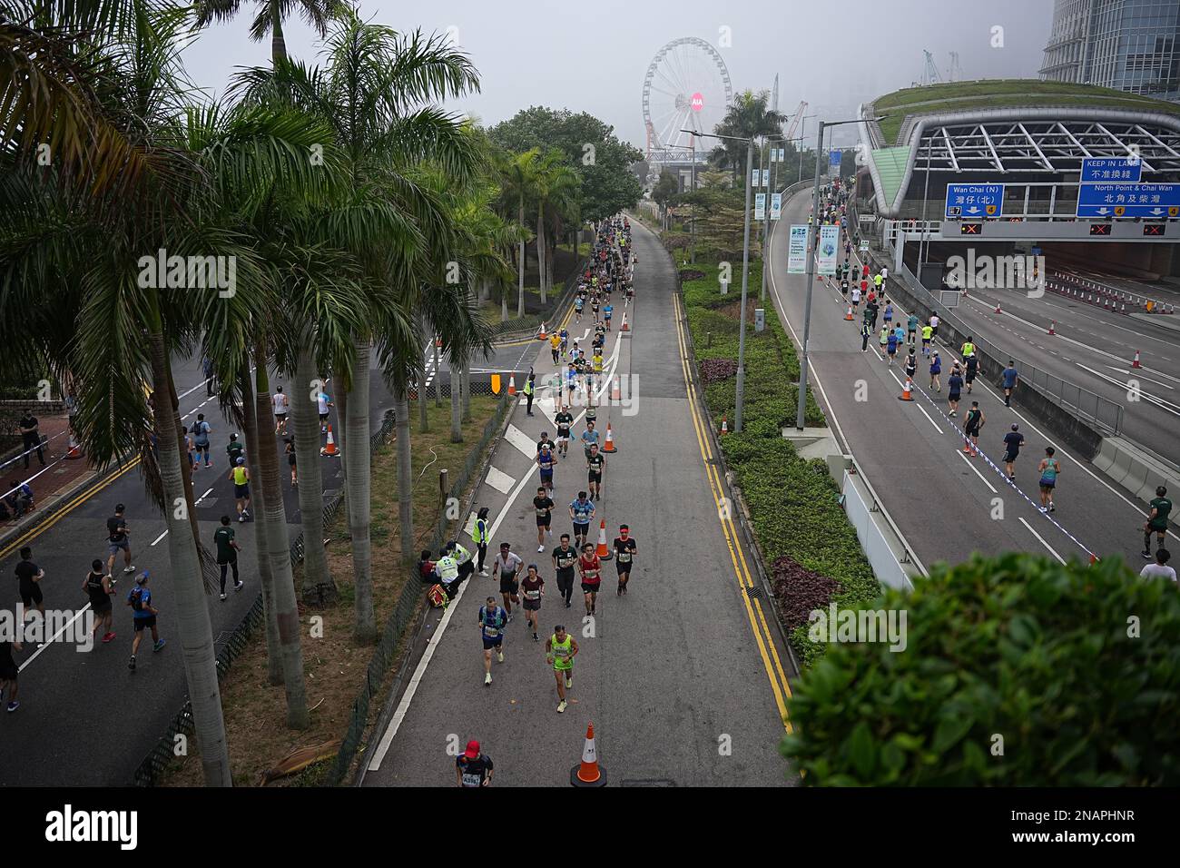 Participants of the Hong Kong Marathon 2023 run through Central, Hong ...
