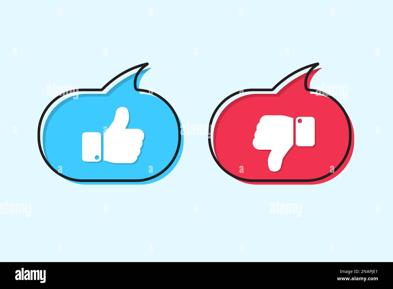 Like and dislike icons in speech bubble in a flat design Stock Vector ...