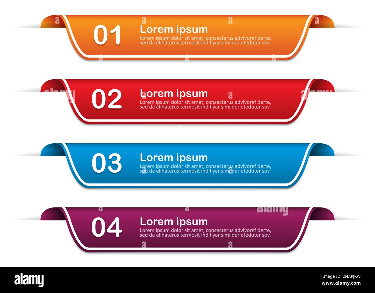 Infographic banners with 4 options, steps. Mockup template. Vector ...