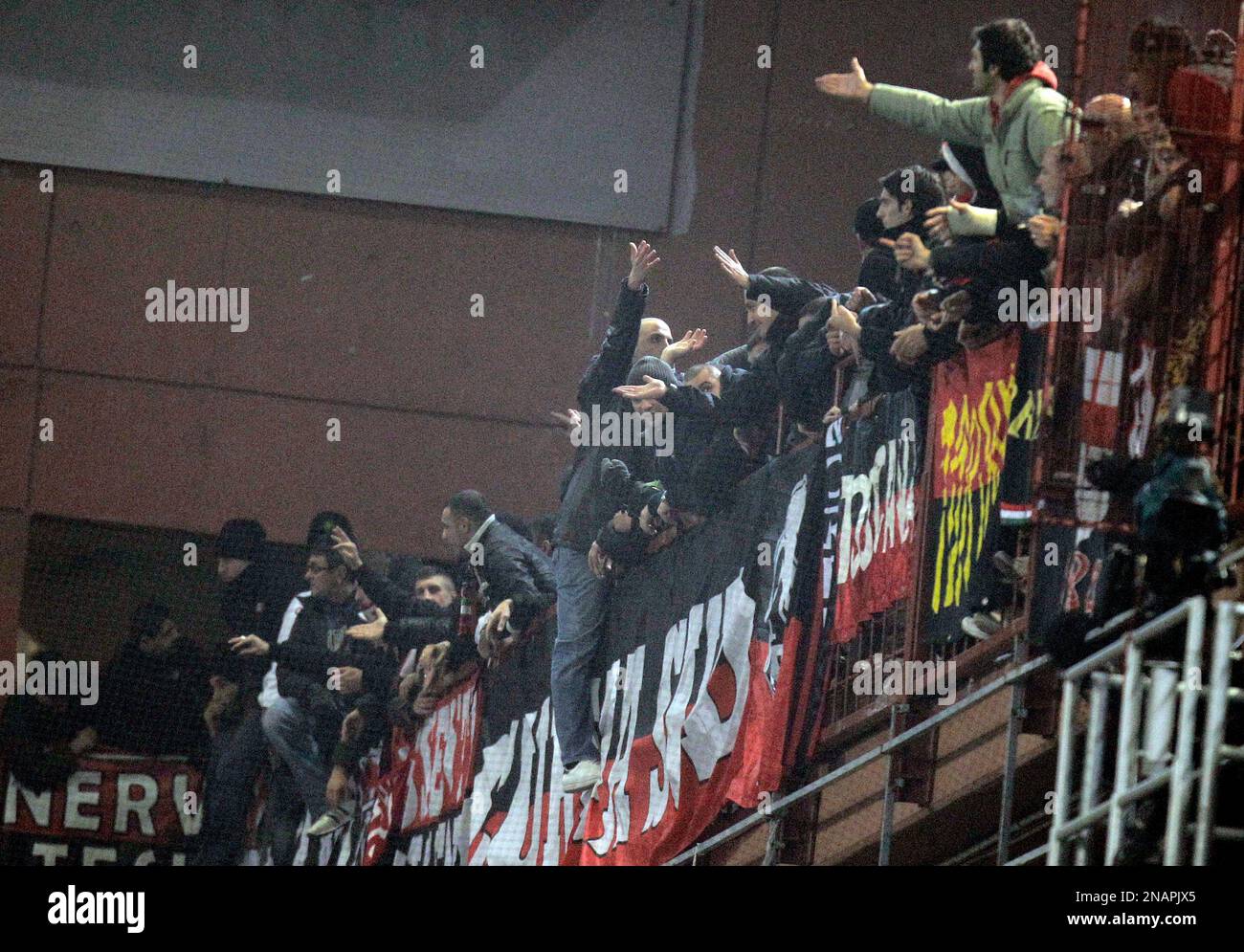 AC Milan supporters are seen on the stands during a Serie A soccer ...