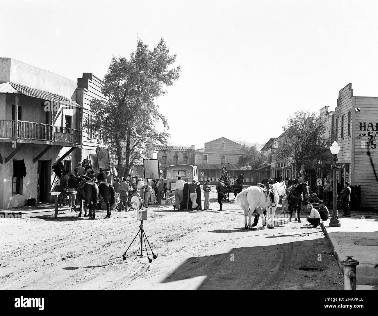 Camera crews, electricians, grips and actors converge on this section ...