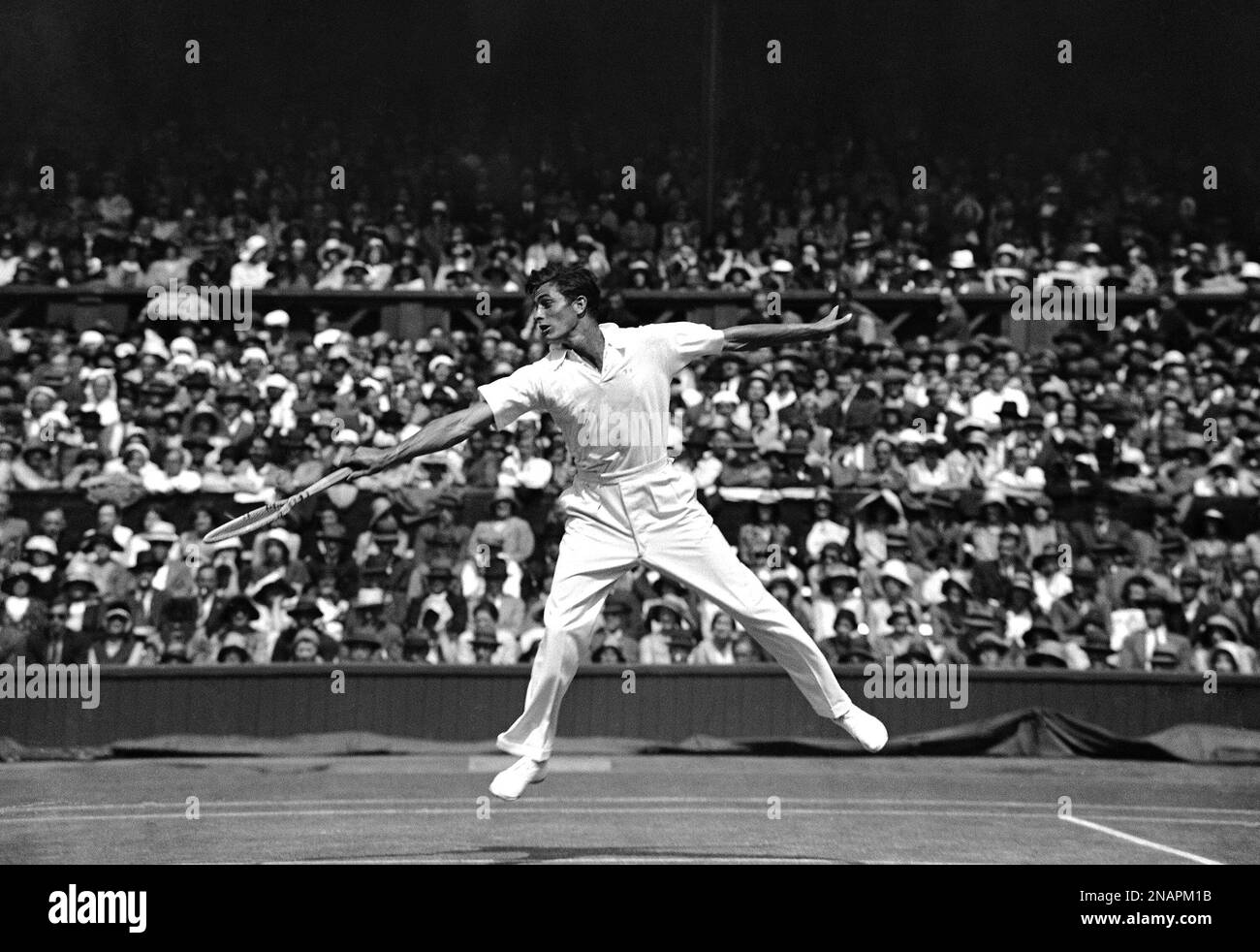 American tennis player Frank Shields making a comeback during a match ...