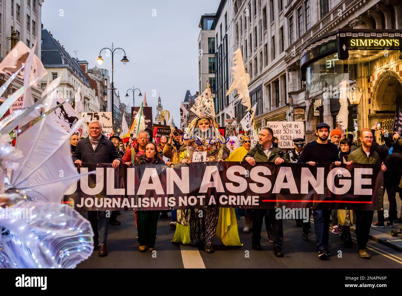 Supporters of WikiLeaks founder Julian Assange hold a 'Night Carnaval ...