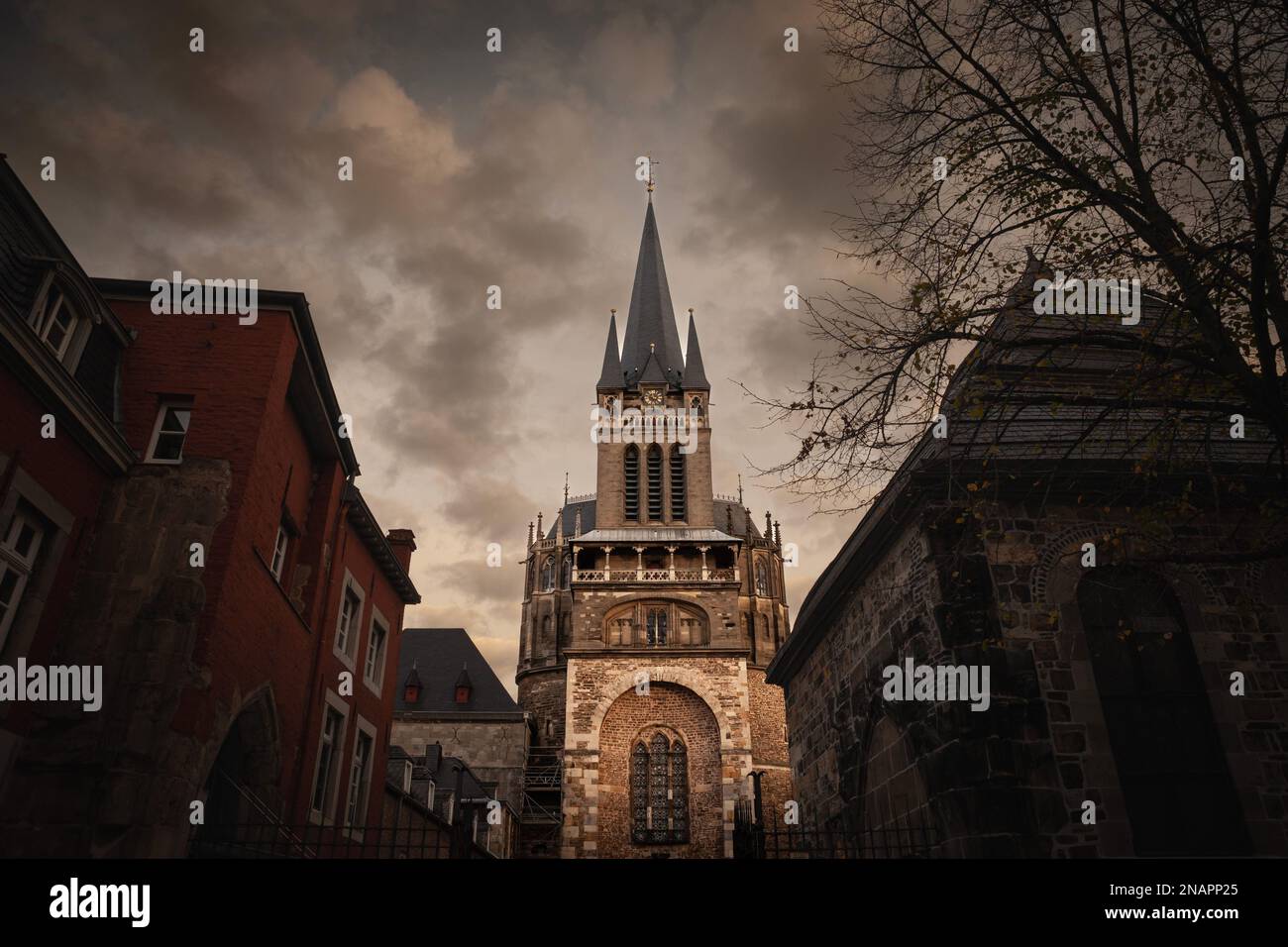 Picture of the Aacen cathedral seen from domhof square the afternoon ...