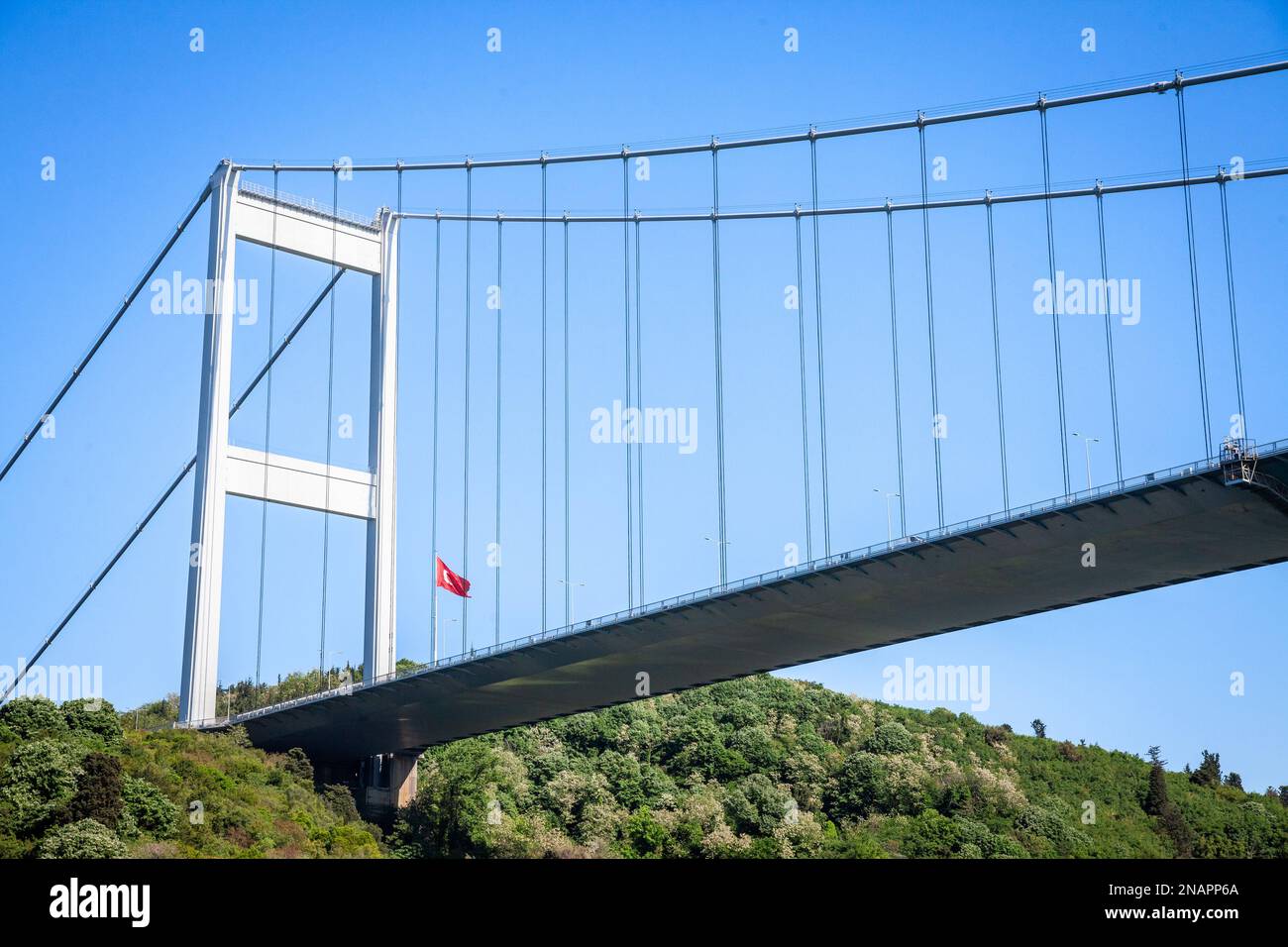 Picture of the Istanbul second Bosphorus bridge seen from below during ...