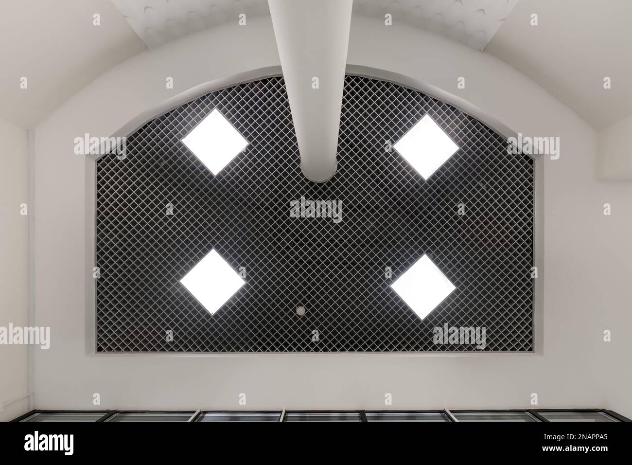 cassette stretched or suspended ceiling with square halogen spots lamps ...