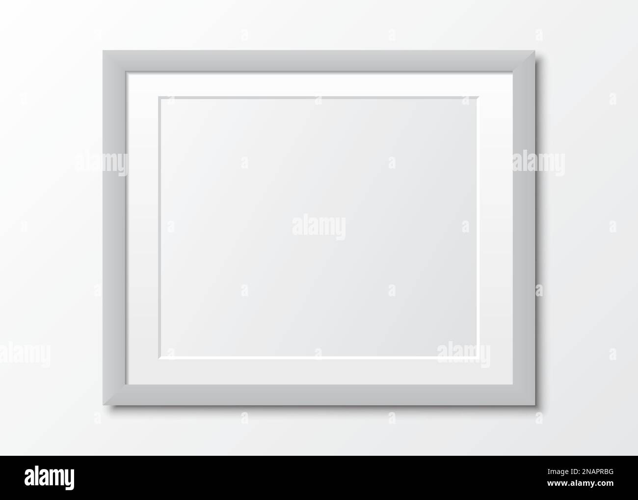 Realistic gray blank picture frame with shadow. Photo frame mock up on ...