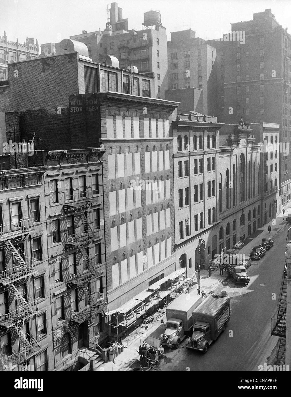 General view of the ABC-TV building, 7 West 66th Street, looking east ...