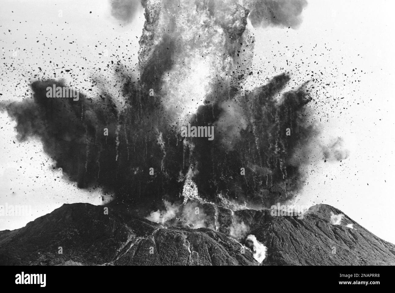 A mammoth explosion from an erupting volcano blows an entire island ...