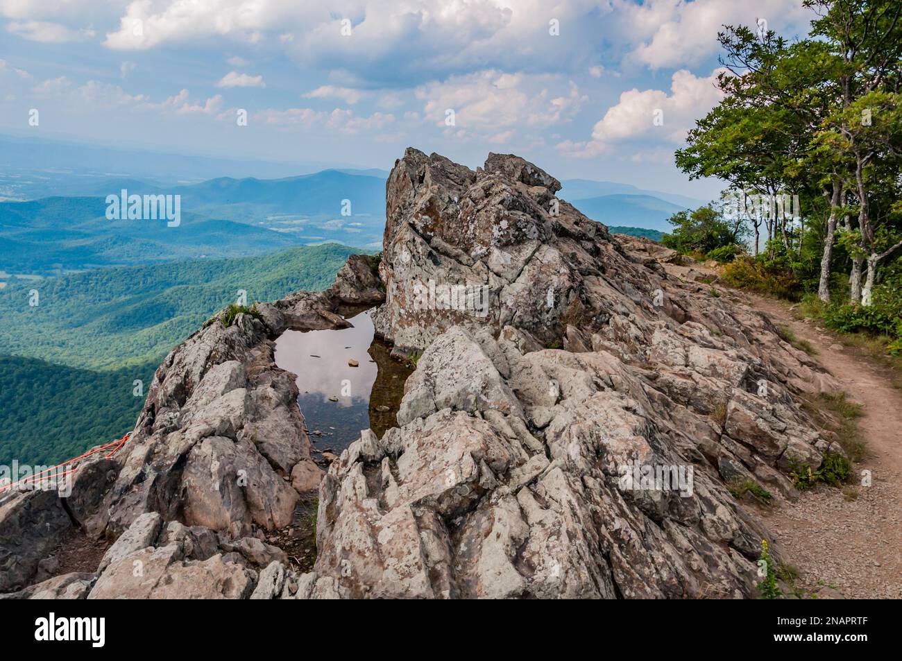 Cloud Reflecting Pool on Stony Man Cliffs, Virginia Stock Photo - Alamy