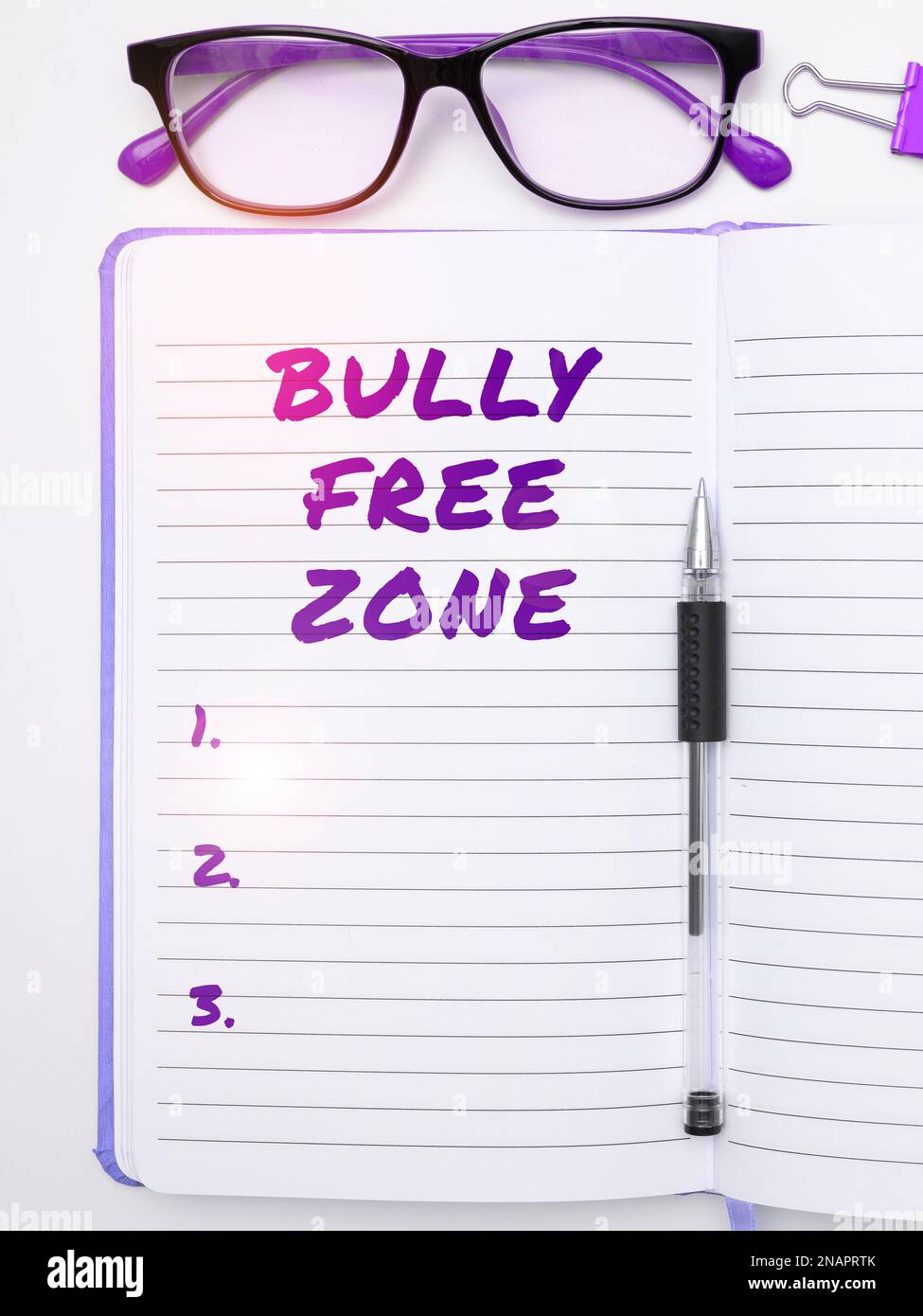 Handwriting text Bully Free Zone. Conceptual photo Be respectful to ...