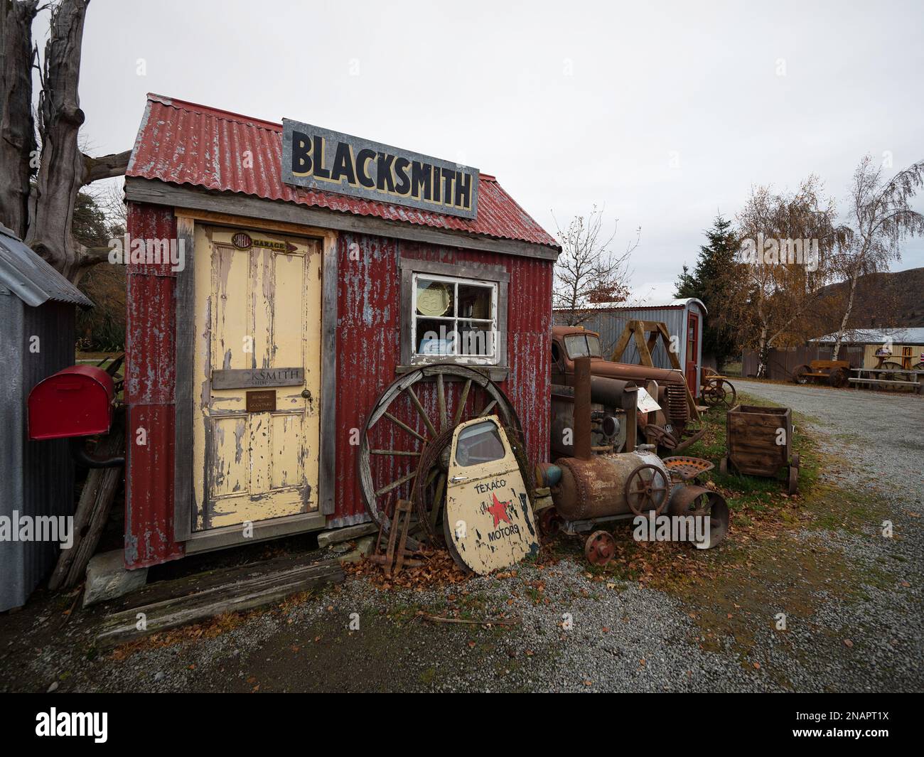Burkes Pass, New Zealand - 2023: Old historic roadside shop outdoor ...