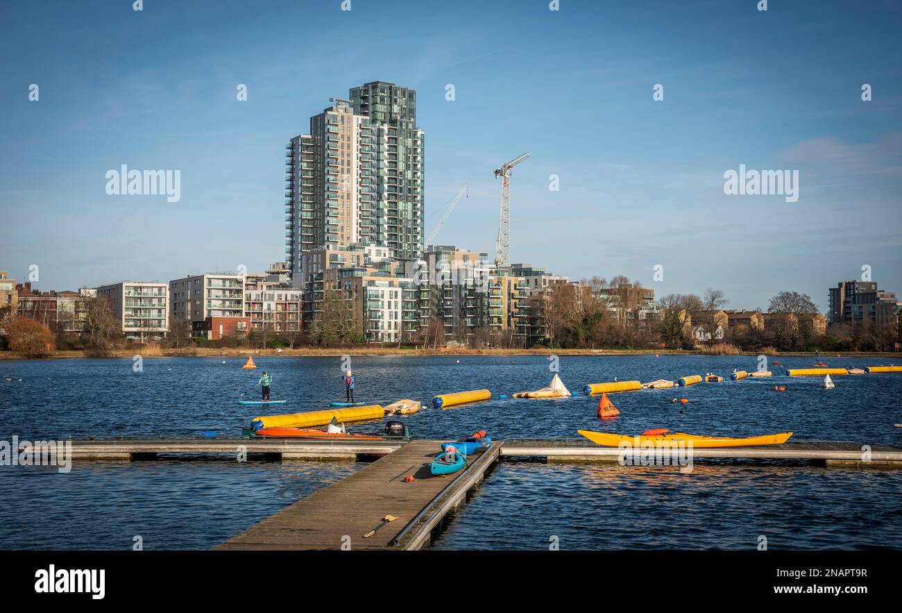New housing developments along the edge of Woodbury Wetlands on the ...