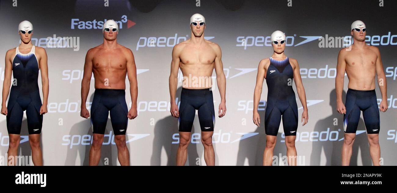 United States swimmers, from left, Dana Vollmer, Ryan Lochte, Michael ...