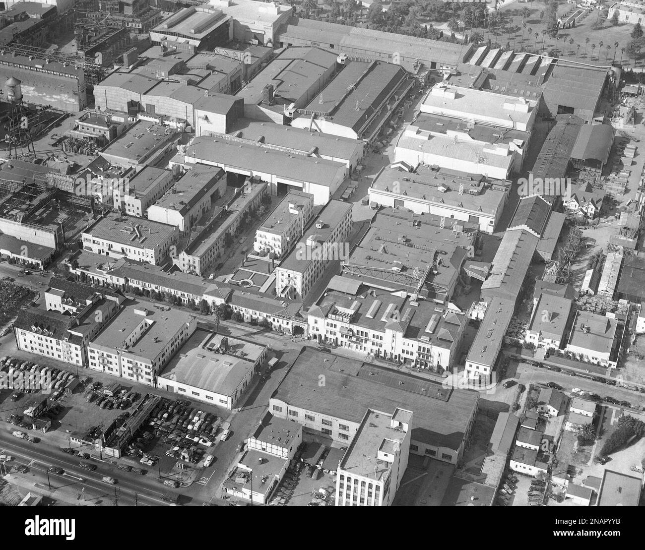 Looking like a war production plant is this aerial view of the ...