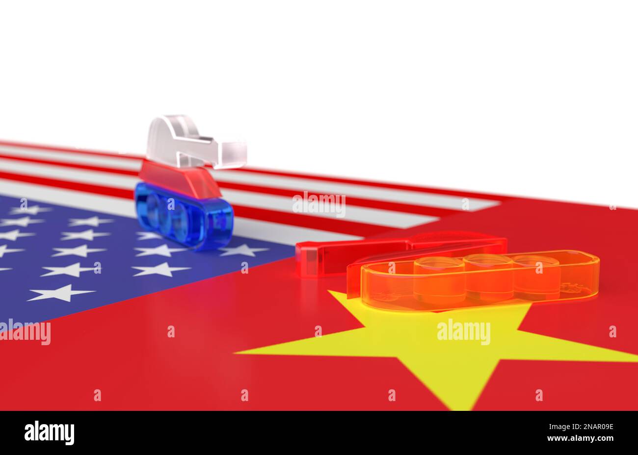 3d render battle tank of united states and china facing each other ...