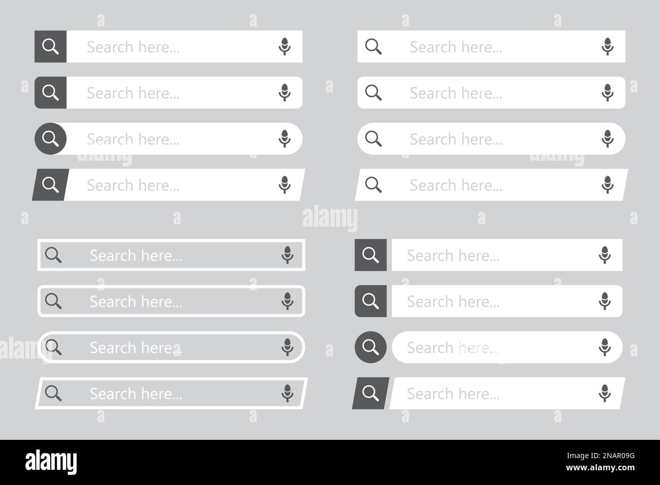Set of search bar element in a flat design Stock Vector Image & Art - Alamy