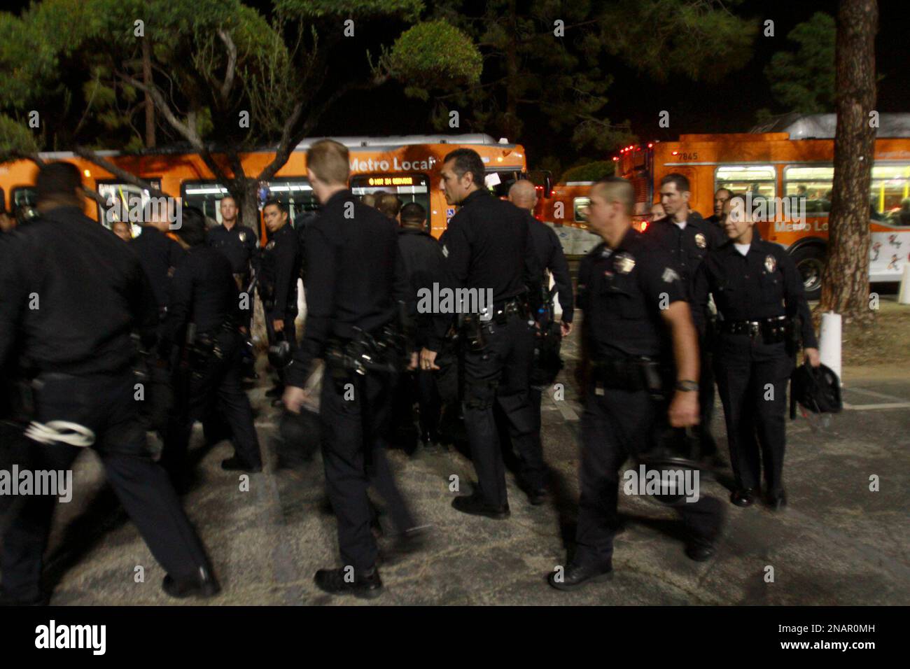 LAPD officers board buses at Dodger Stadium ahead of potential showdown ...