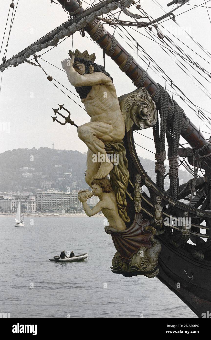 The 8-million dollar vessel, Neptune, an exact replica of an 18th ...