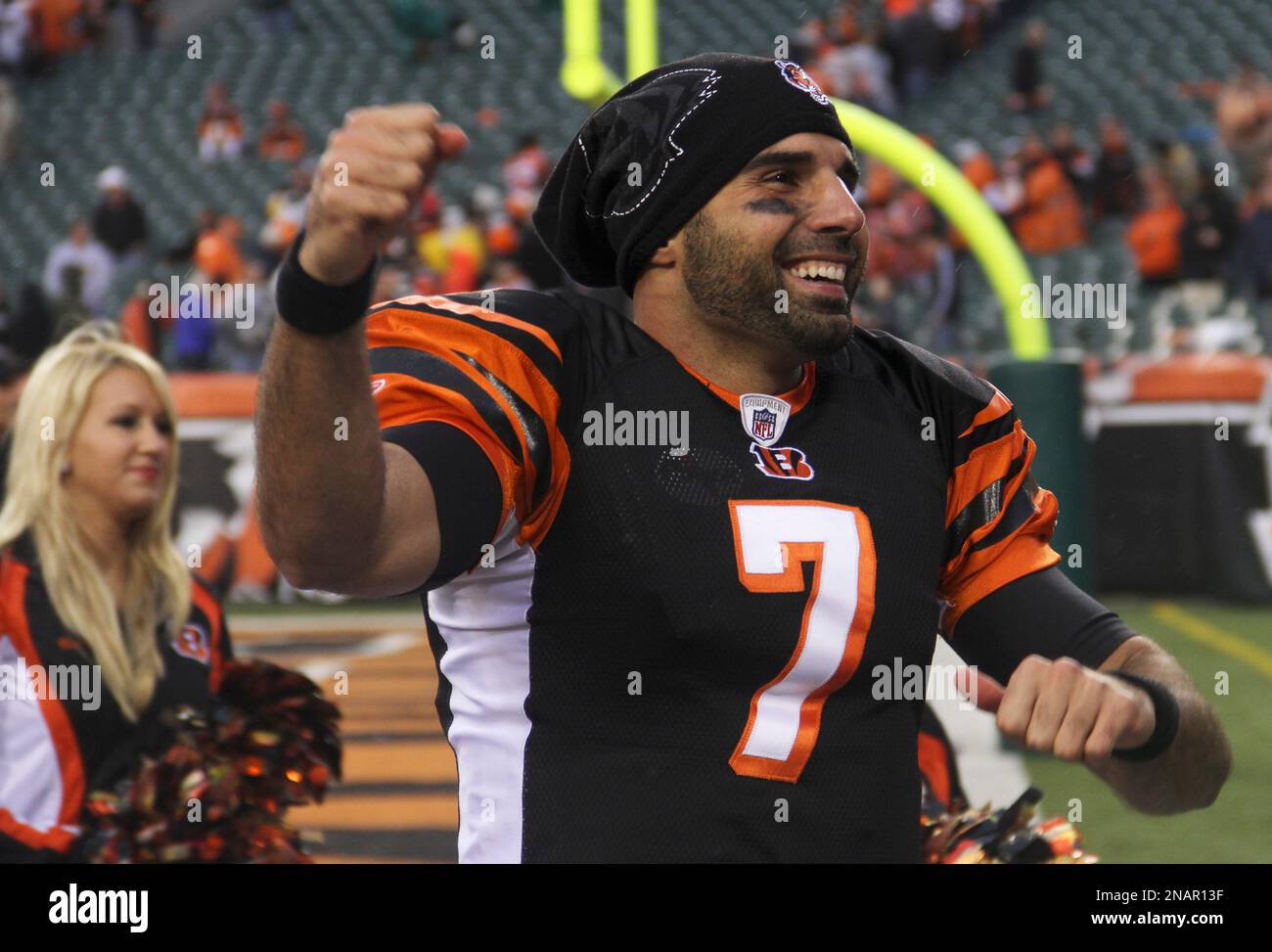 Cincinnati Bengals quarterback Bruce Gradkowski celebrates after an NFL ...