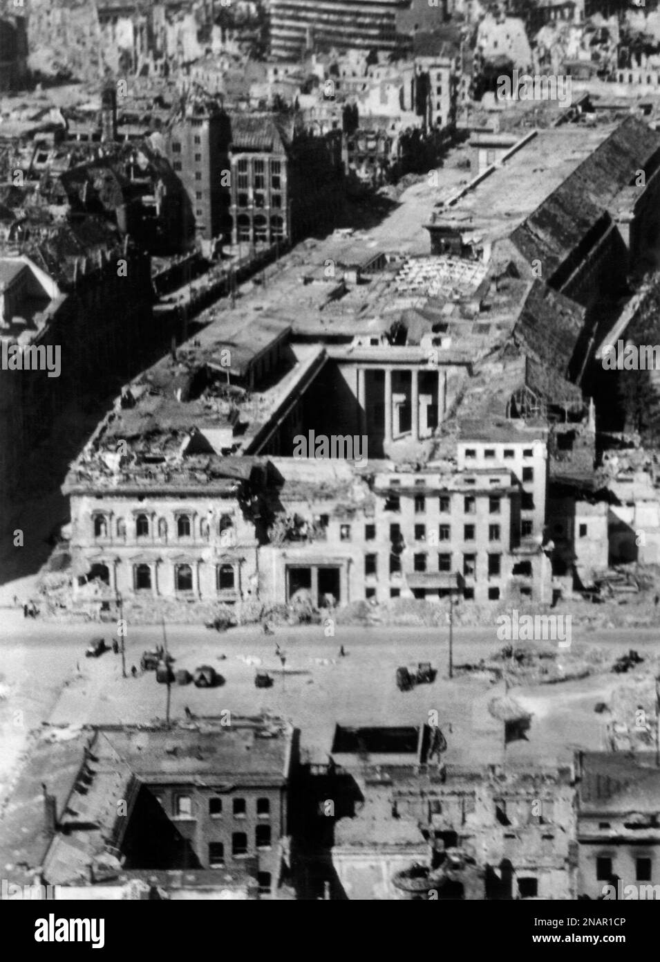 An air view of the Reich Chancellery in Berlin on July 10, 1945 ...