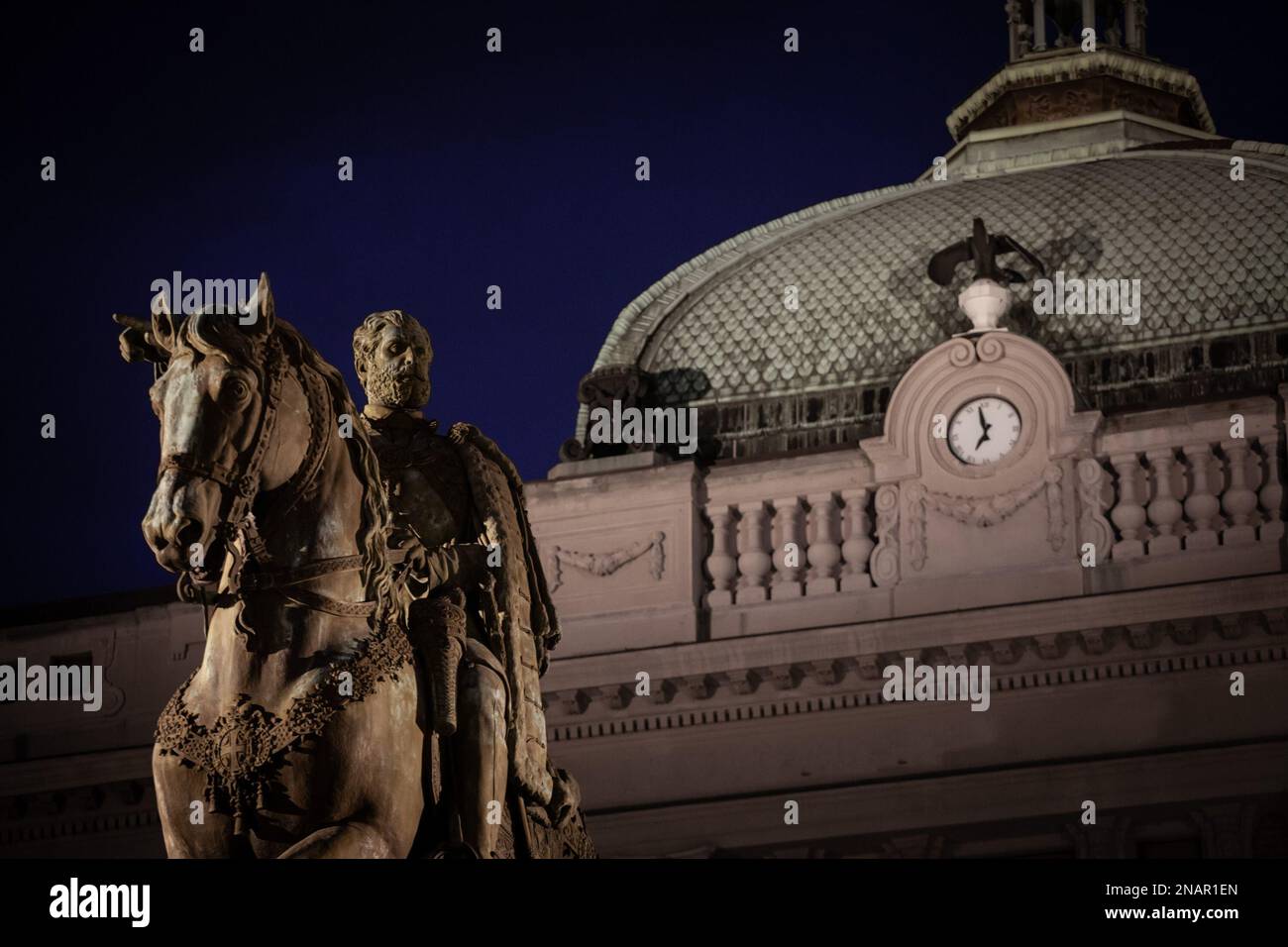Picture of the national museum of Serbia in belgrade with the statue of ...