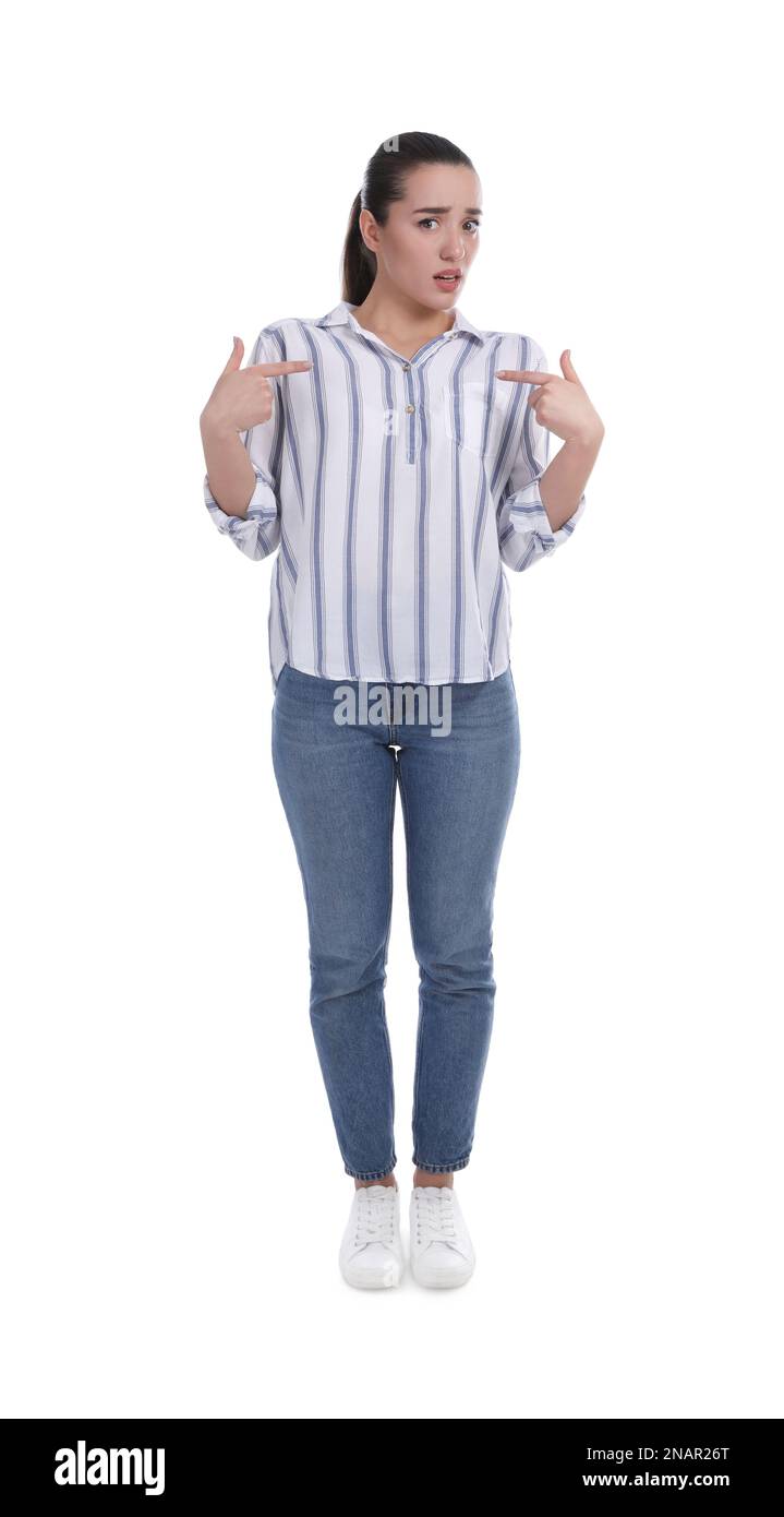 Scared emotional young woman Cut Out Stock Images & Pictures - Alamy