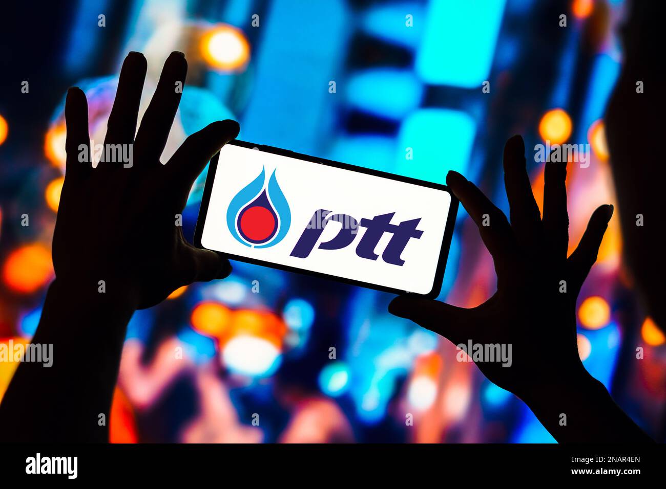 Brazil. 13th Feb, 2023. In this photo illustration, the PTT Public ...