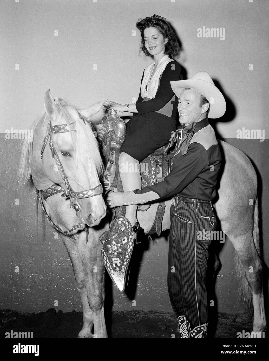 Roy Rogers, the star of Madison Square Garden’s rodeo in New York shown ...