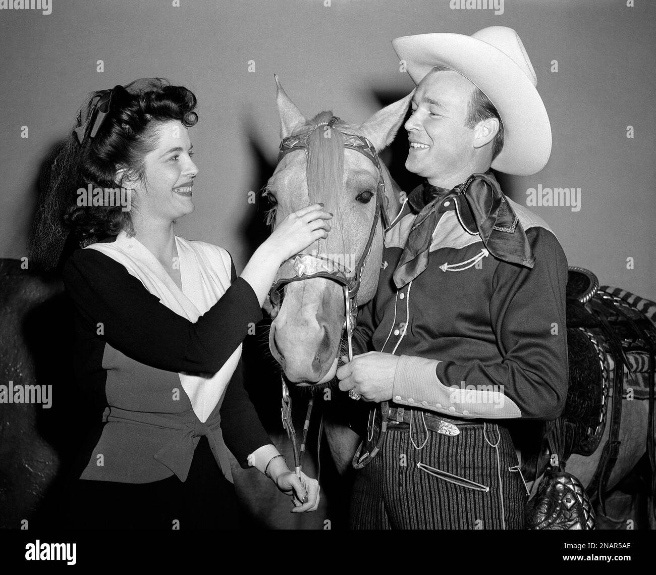 Roy Rogers, the star of Madison Square Garden’s rodeo in New York shown ...