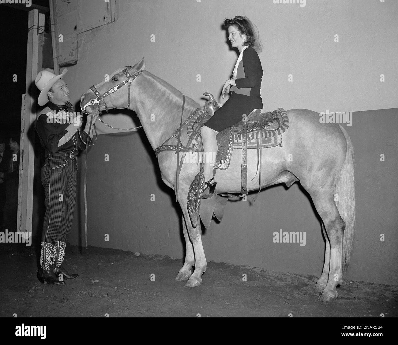 Roy Rogers, the star of Madison Square Garden’s rodeo in New York shown ...
