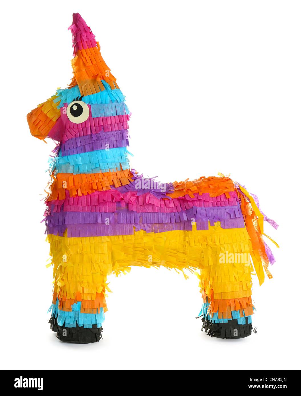 Bright colorful donkey pinata isolated on white Stock Photo - Alamy