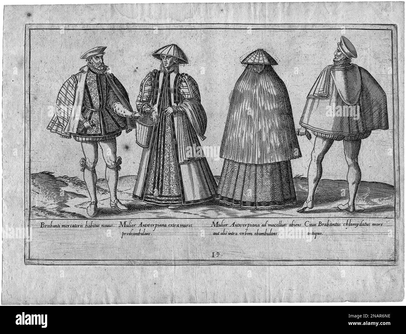 Costumes of two merchant couples from Brabant and Antwerp Stock Photo ...