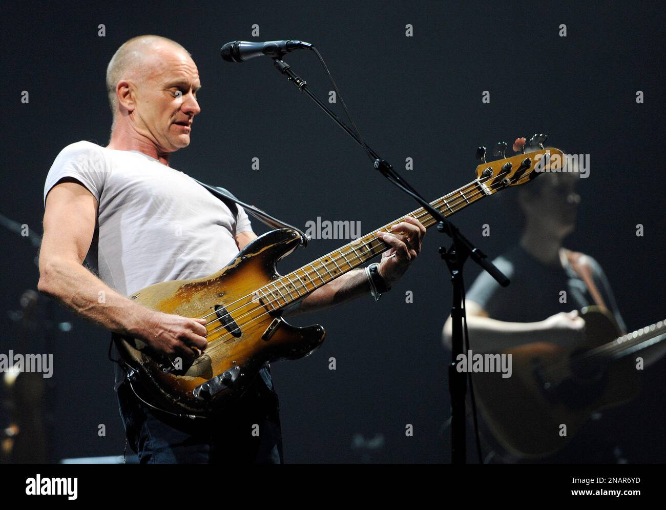 Sting performs during his "Back to Bass" tour stop at the Wiltern ...