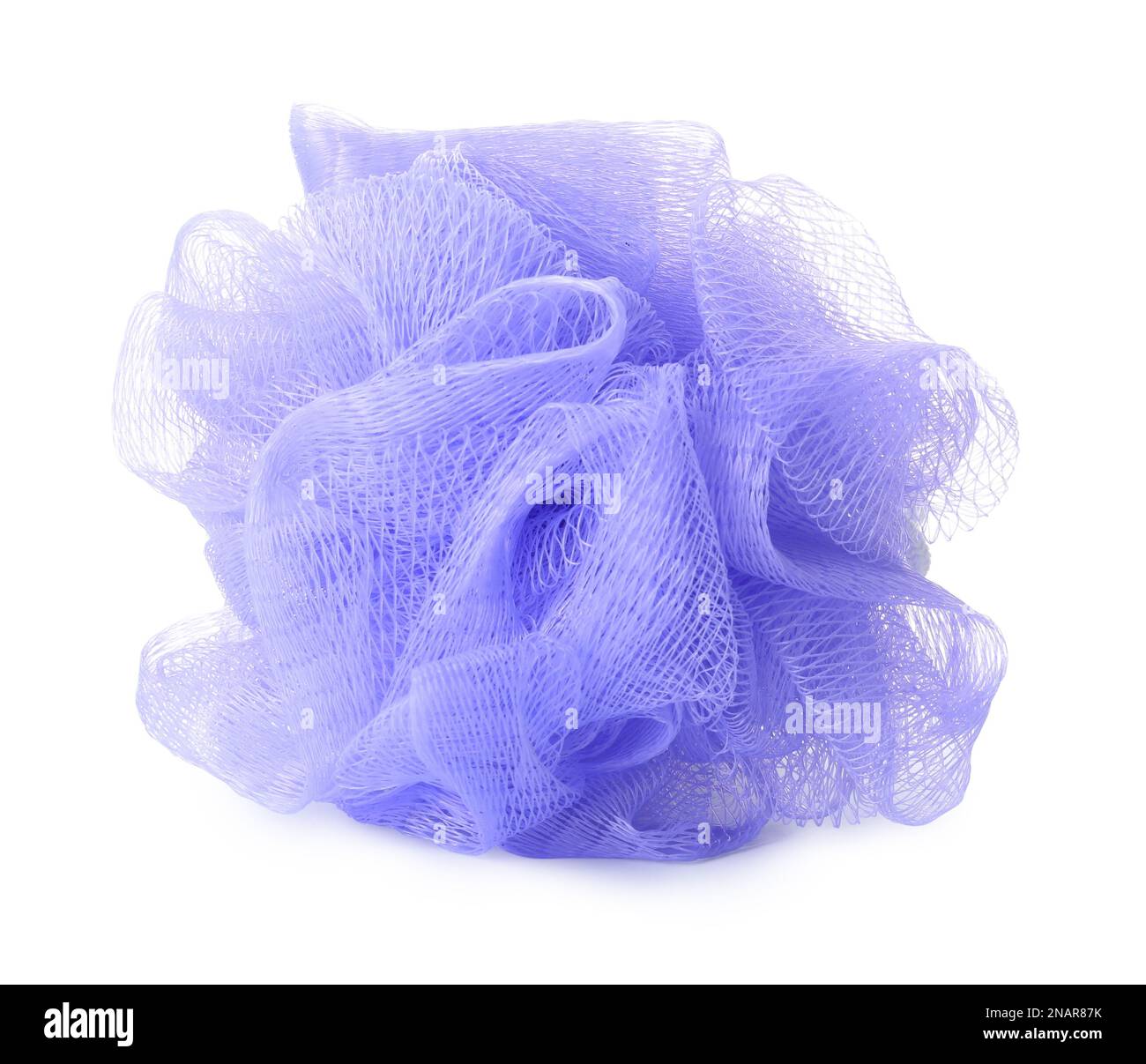 New lilac shower puff isolated on white Stock Photo - Alamy
