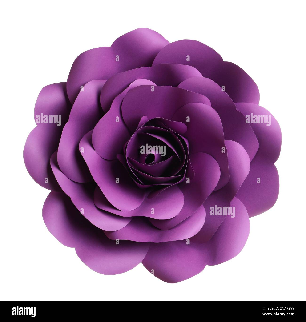 Beautiful purple flower made of paper isolated on white Stock Photo - Alamy