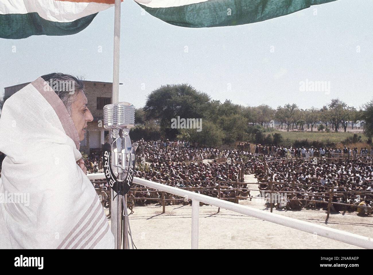 Indian Prime Minister Indira Gandhi at Uttar Pradesh’s Rae Bareli ...