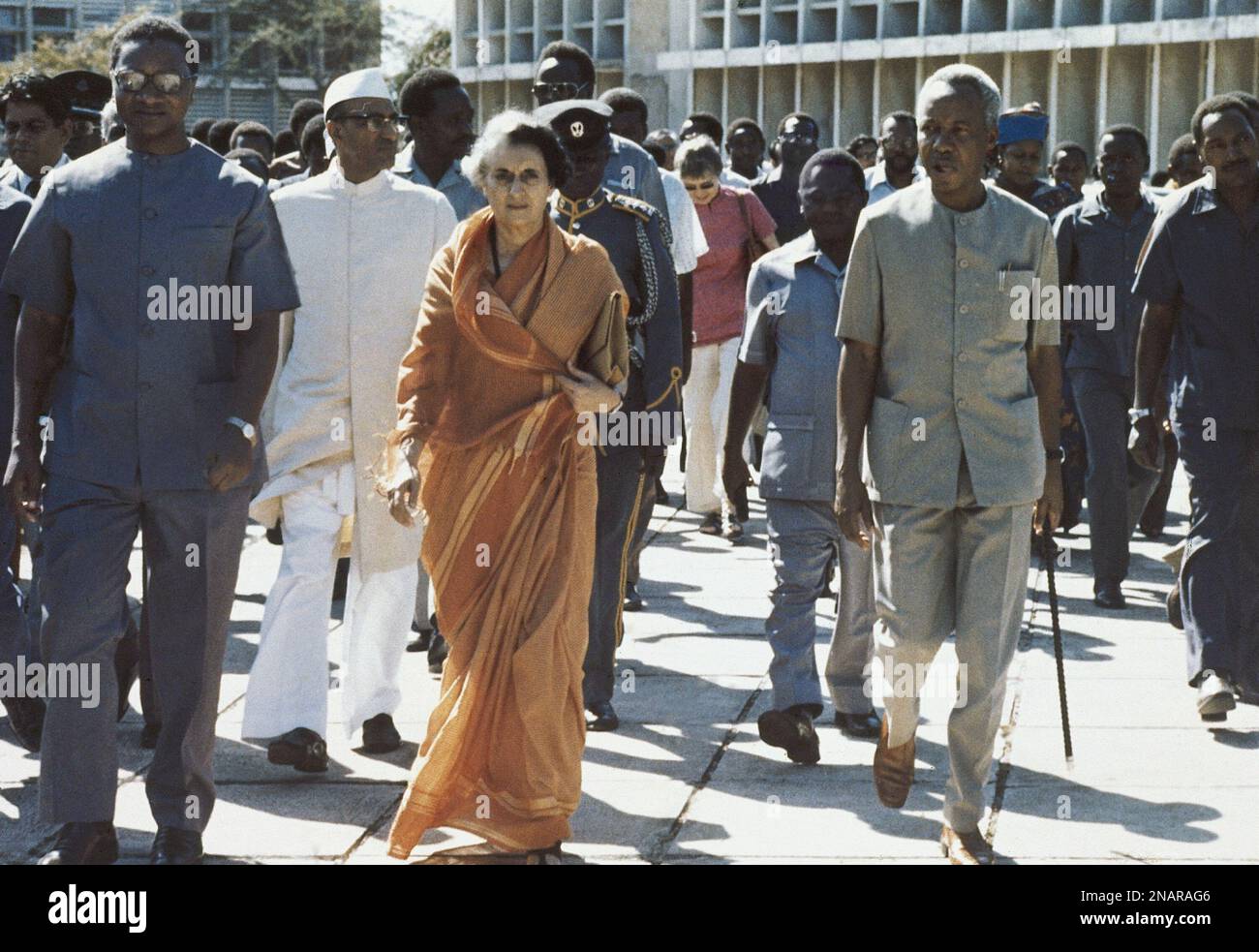 Indian Prime Minister Indira Gandhi With President Julius Nyerere