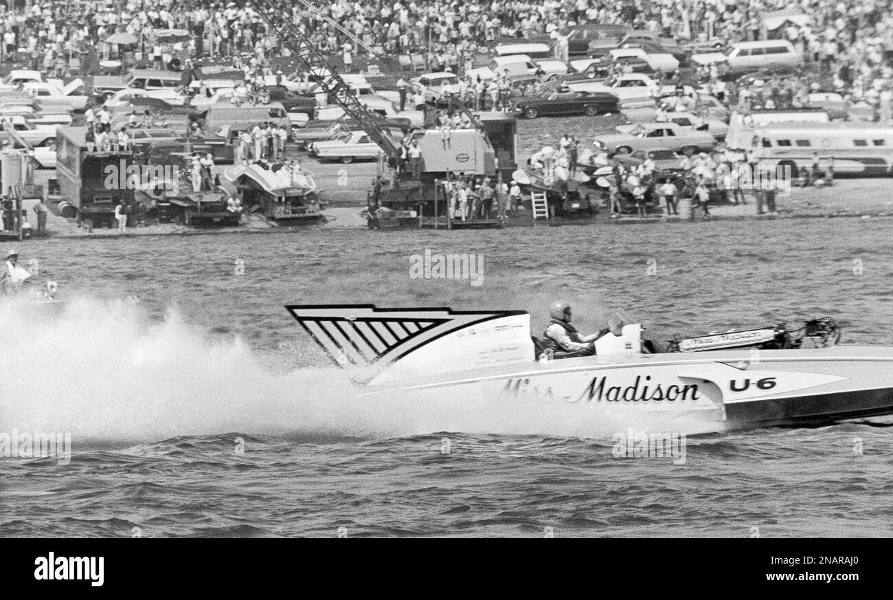 Miss Madison roars by the crowd in the 19th annual Madison Regatta ...