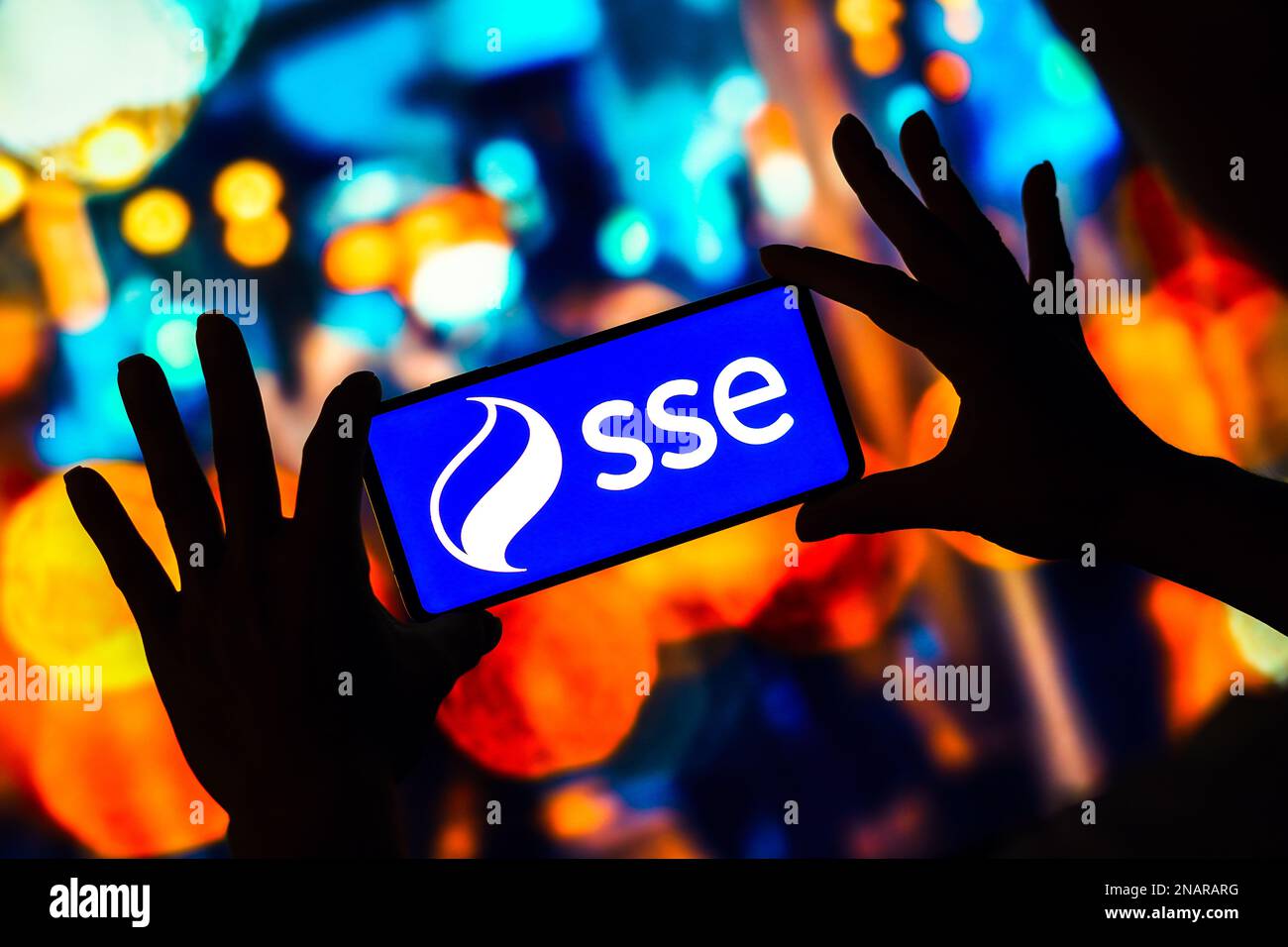 In this photo illustration, the SSE plc logo is seen displayed on a ...