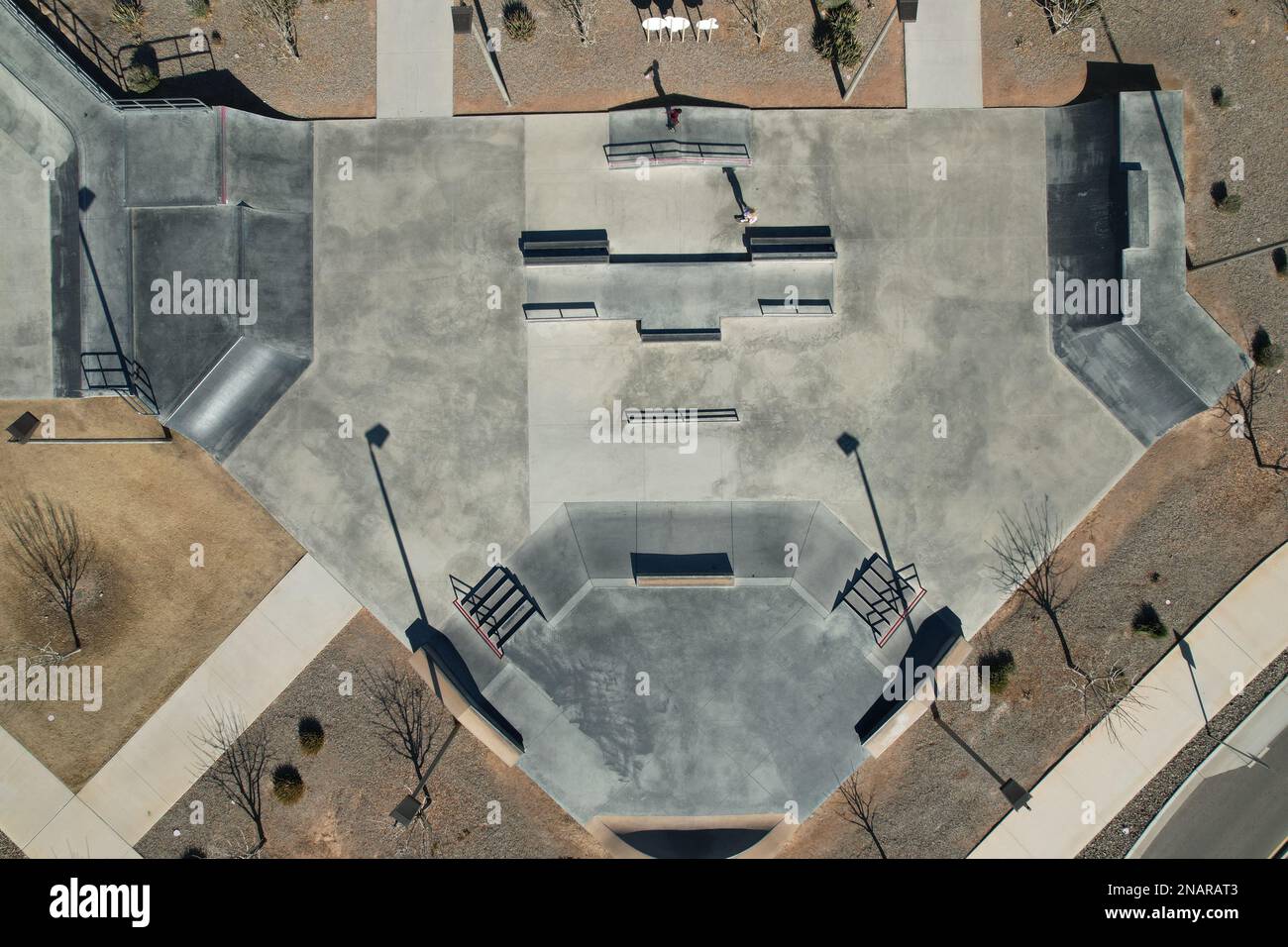 A bird's eye view of the Arizona skate park with skateboard ramp Stock ...