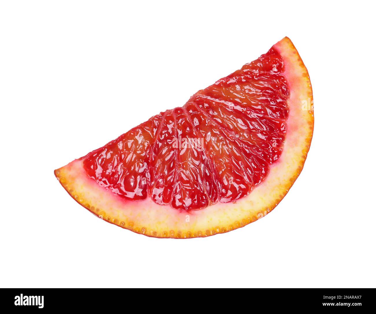 Cut ripe red orange isolated on white Stock Photo - Alamy