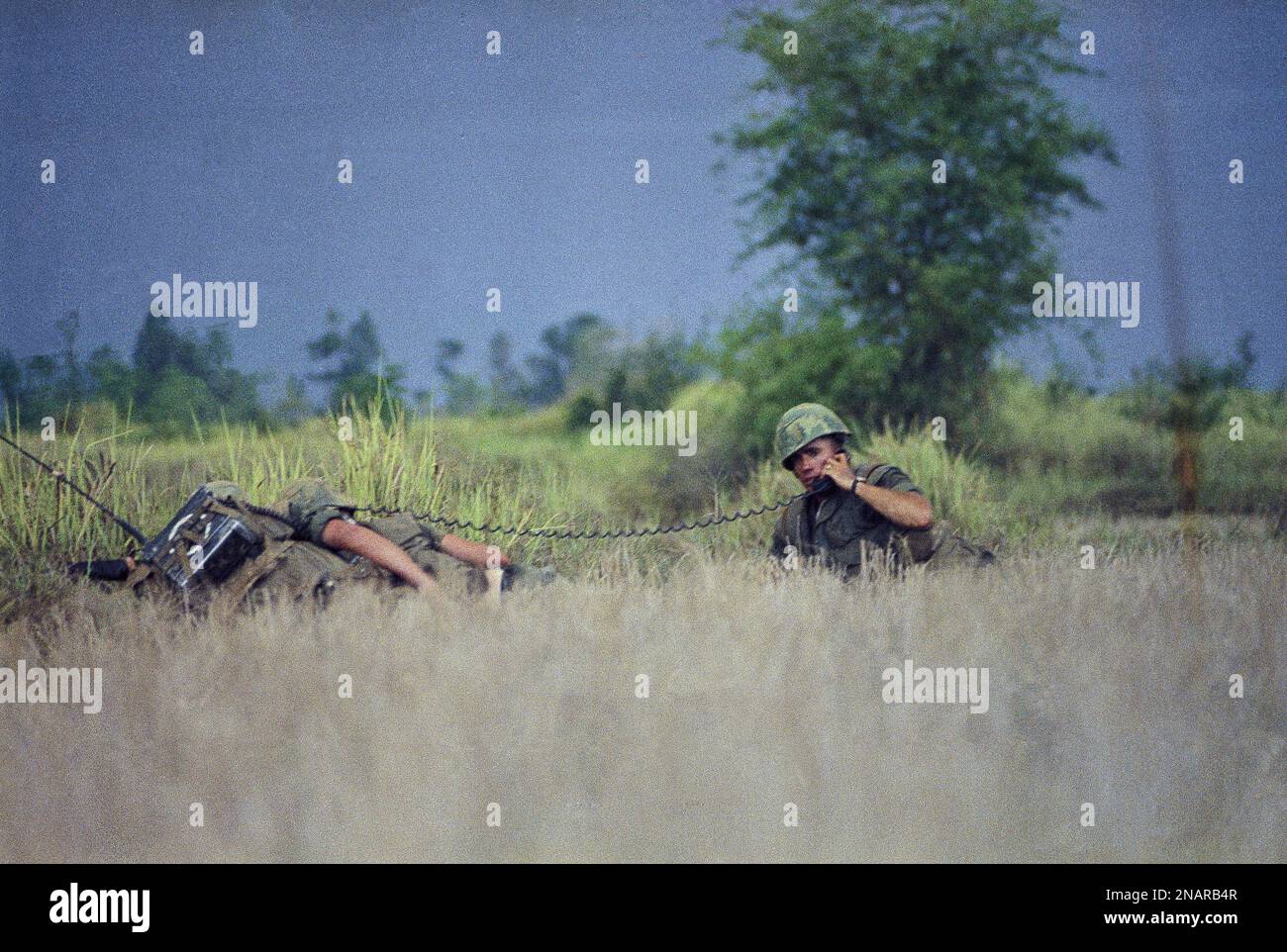 U.S. Marine Capt. Charles S. Robb directs movements of his company via ...