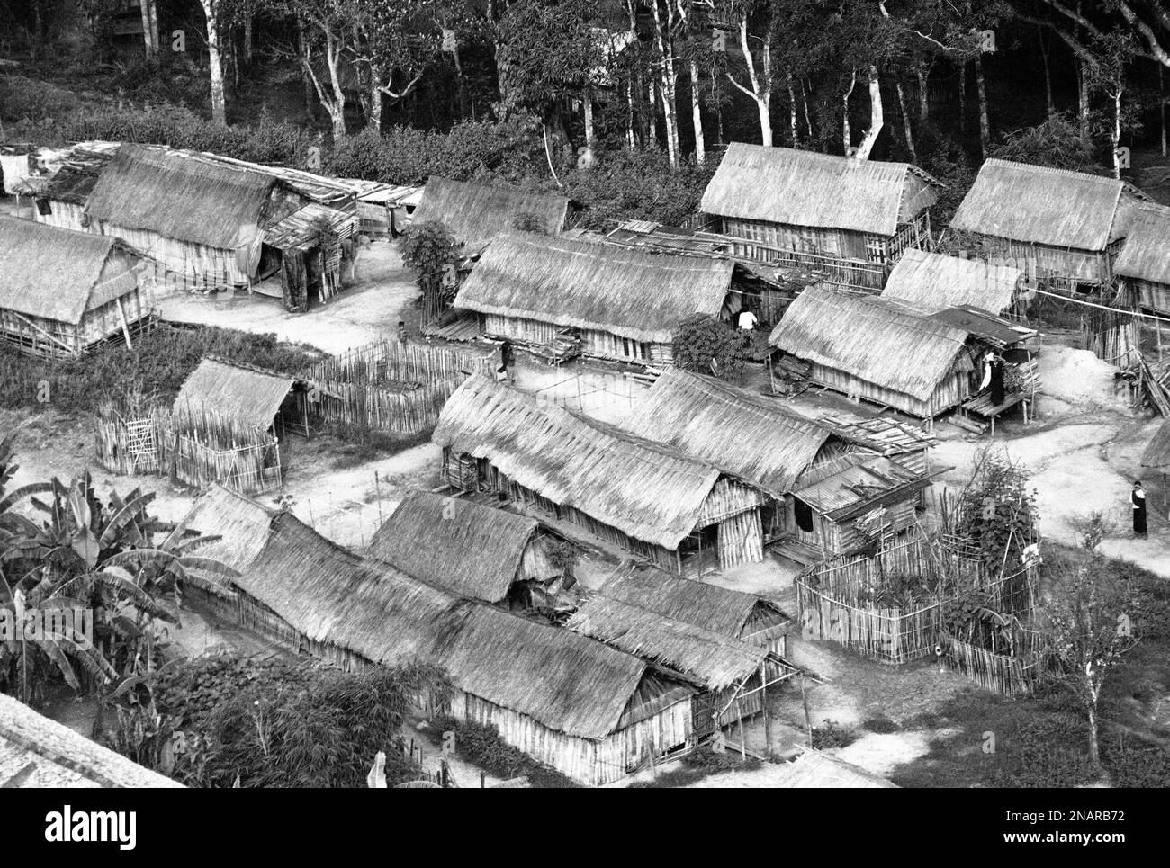 Village of Sedang Montagnards ethnic tribe in the Central Highlands of ...