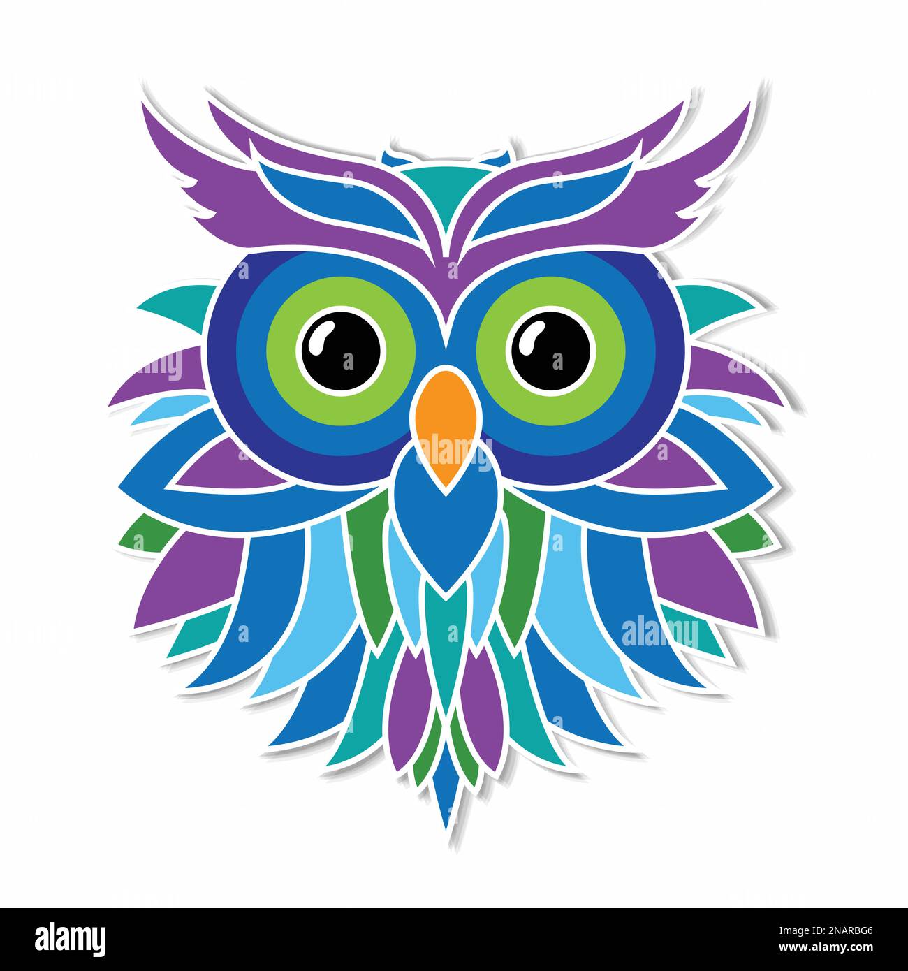Owl simple sticker Stock Vector Image & Art - Alamy